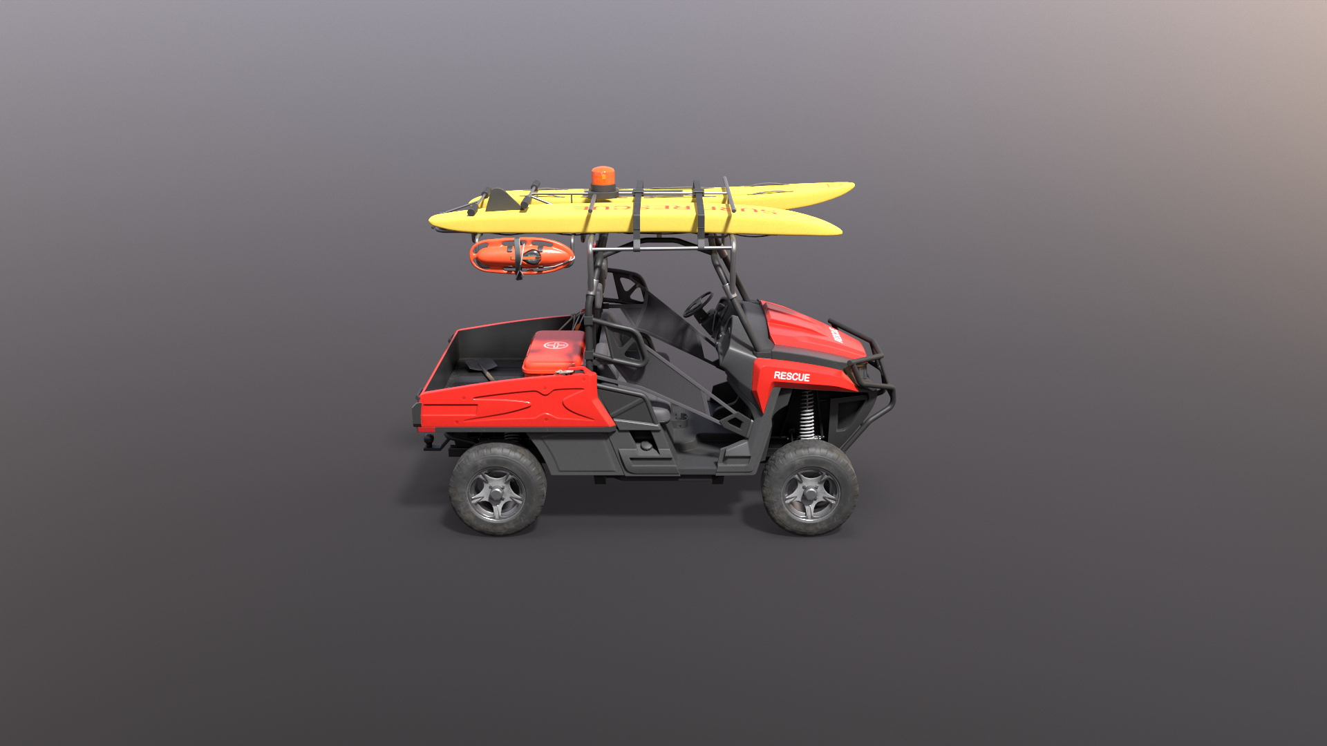 3D Lifeguard Vehicle WIth Buoys And Boards Model - TurboSquid 1998354