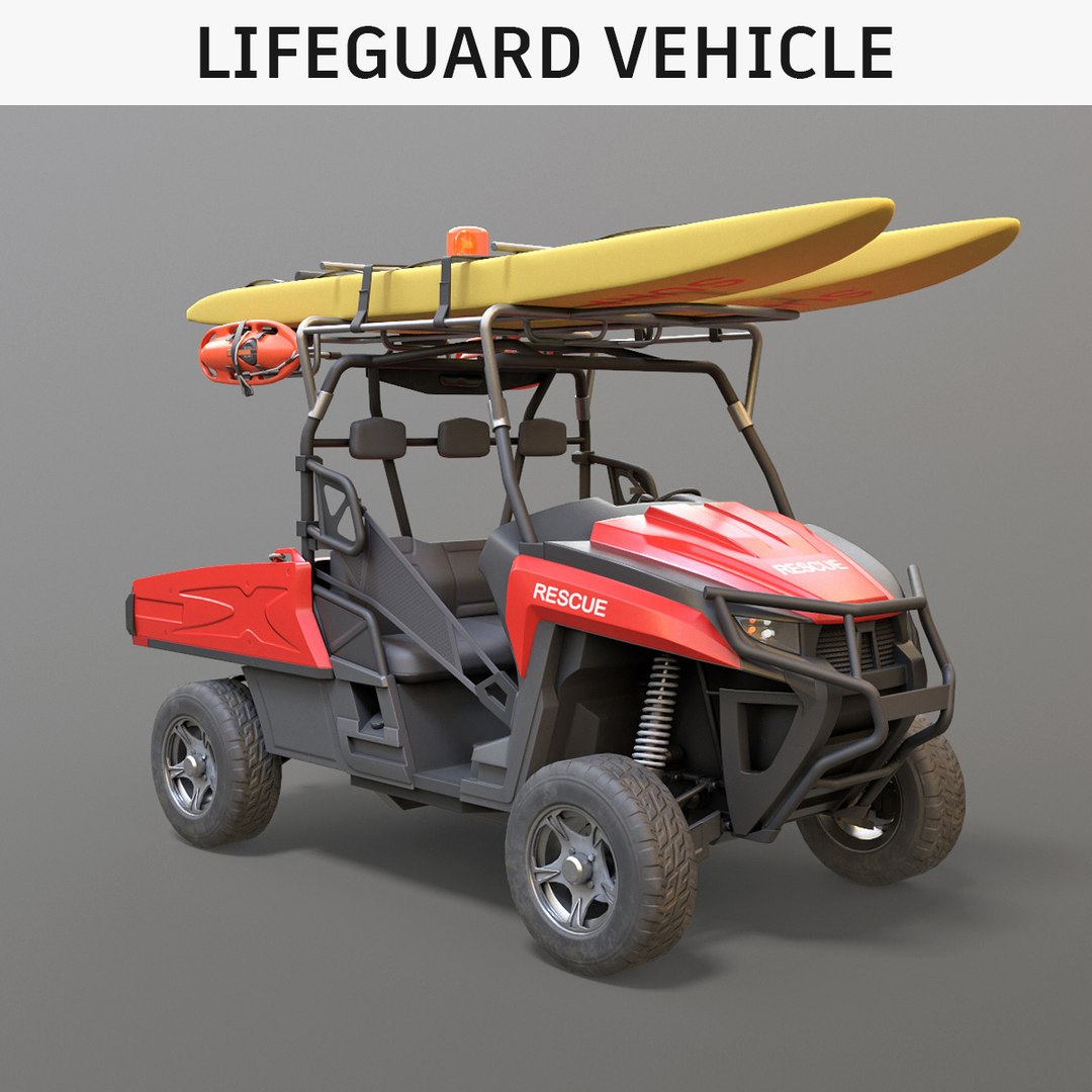 3D Lifeguard Vehicle WIth Buoys And Boards Model - TurboSquid 1998354