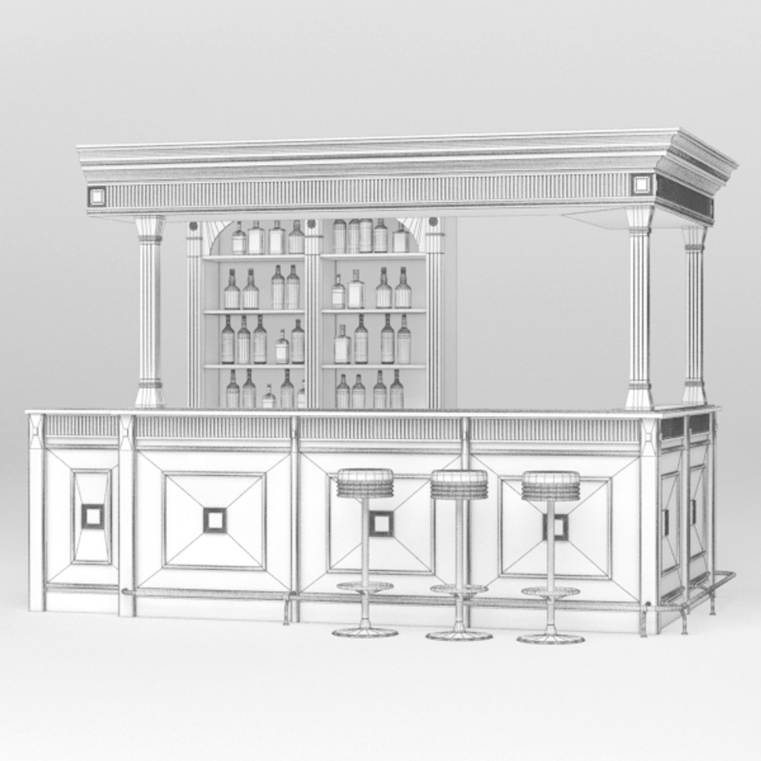 Bar Counter 3d Obj