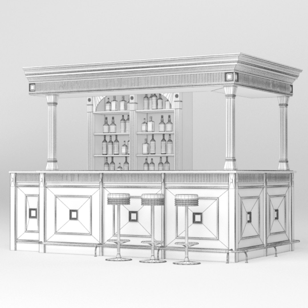 Bar Counter 3d Obj