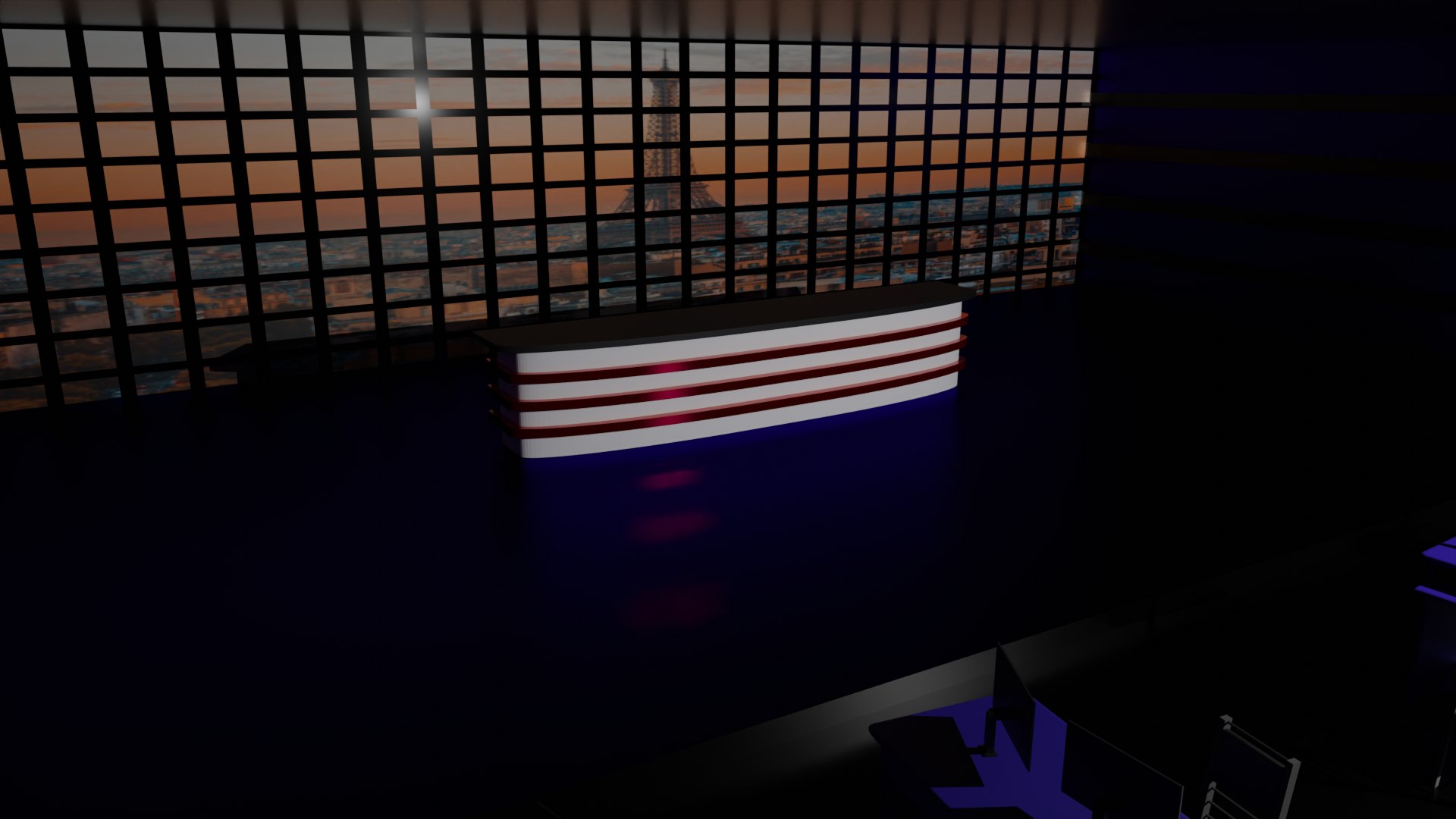 TV News Studio 3D Model - TurboSquid 2140741