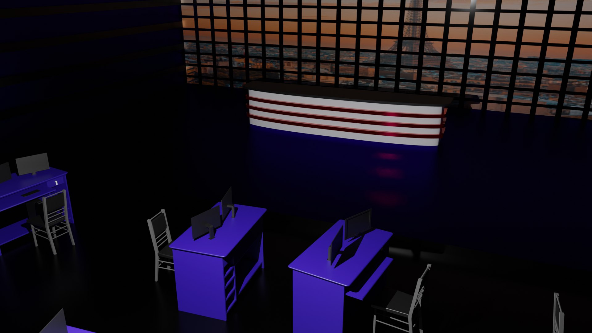 TV News Studio 3D Model - TurboSquid 2140741