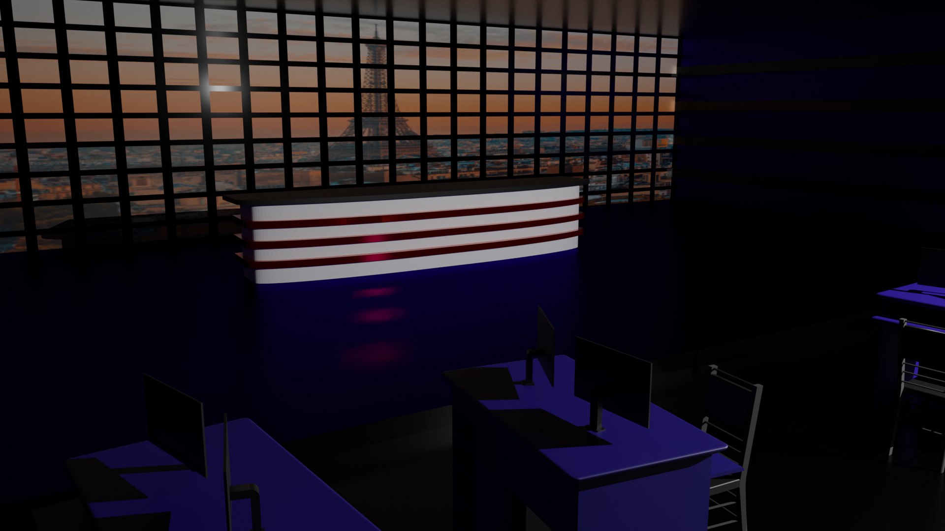 TV News Studio 3D Model - TurboSquid 2140741