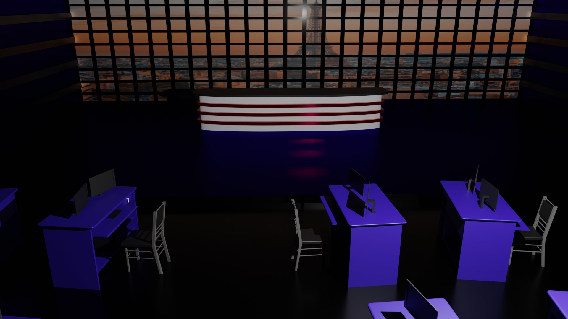 TV News Studio 3D Model - TurboSquid 2140741