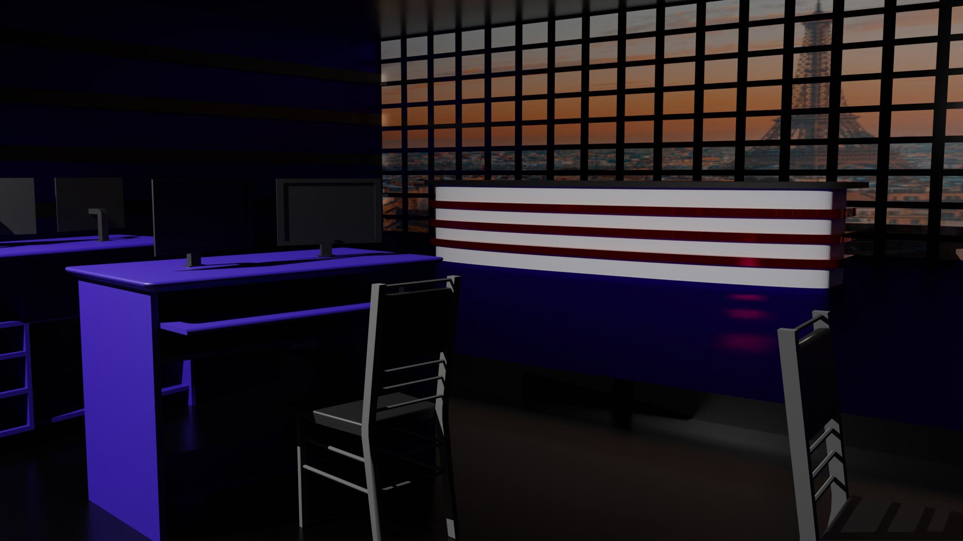 TV News Studio 3D Model - TurboSquid 2140741