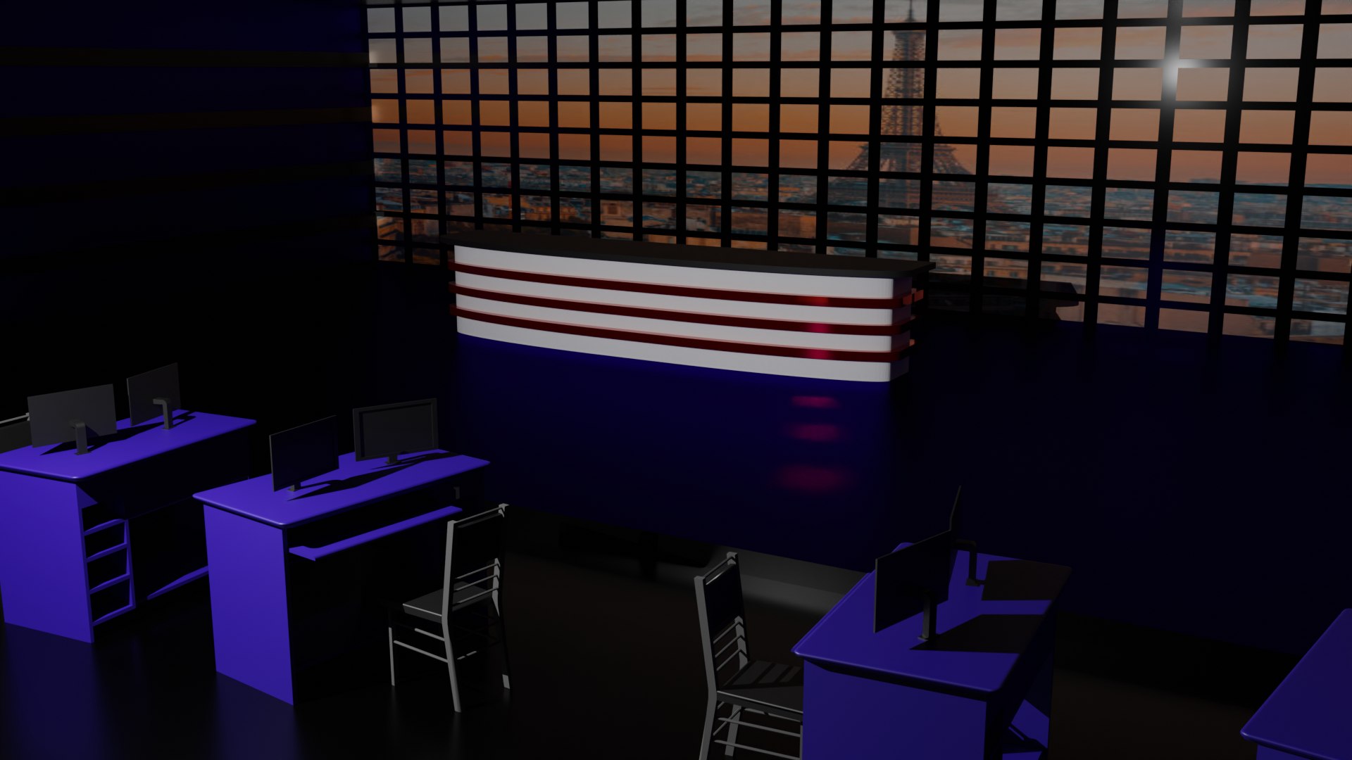 TV News Studio 3D Model - TurboSquid 2140741