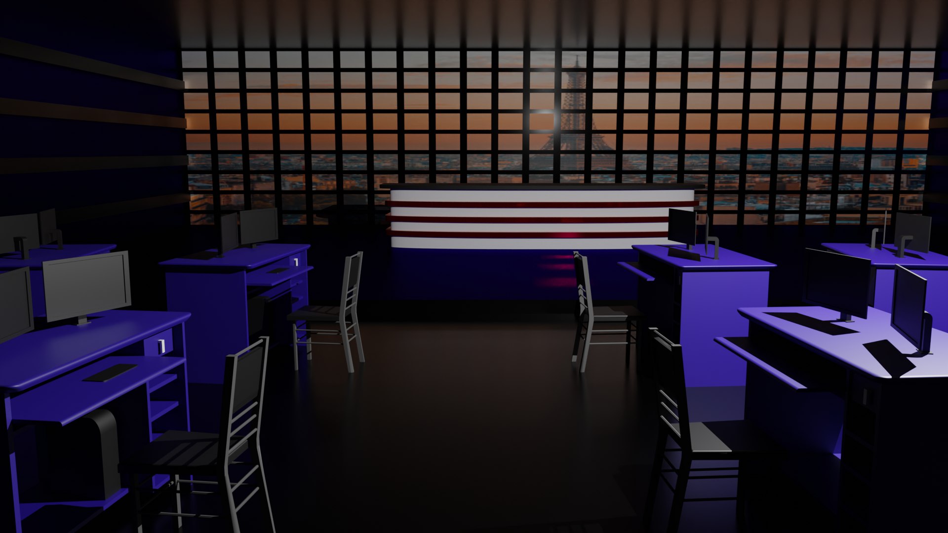 TV News Studio 3D Model - TurboSquid 2140741