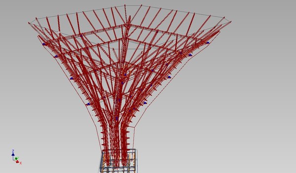 architectural design tree steel structure 3d model
