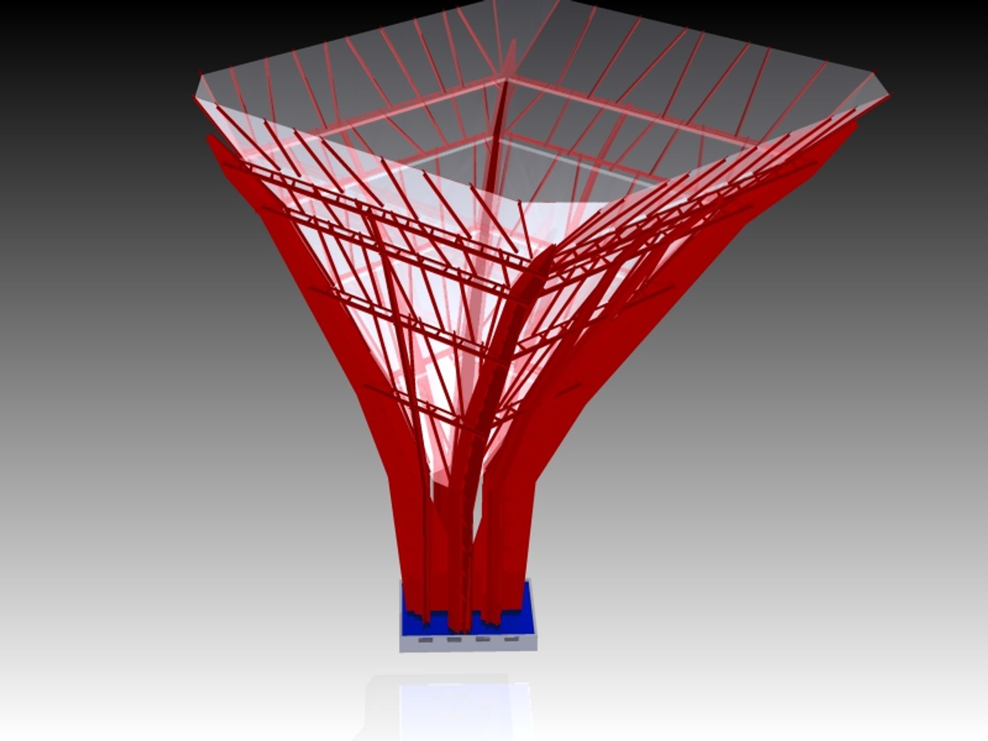 architectural design tree steel structure 3d model