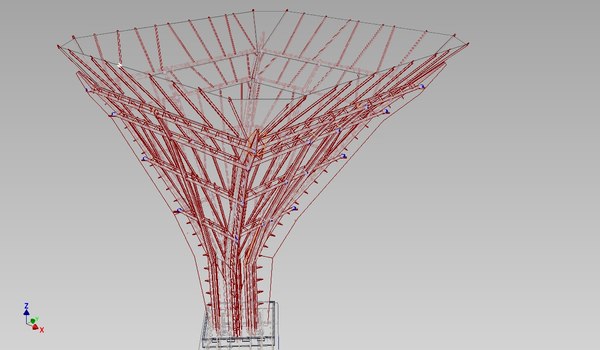 architectural design tree steel structure 3d model