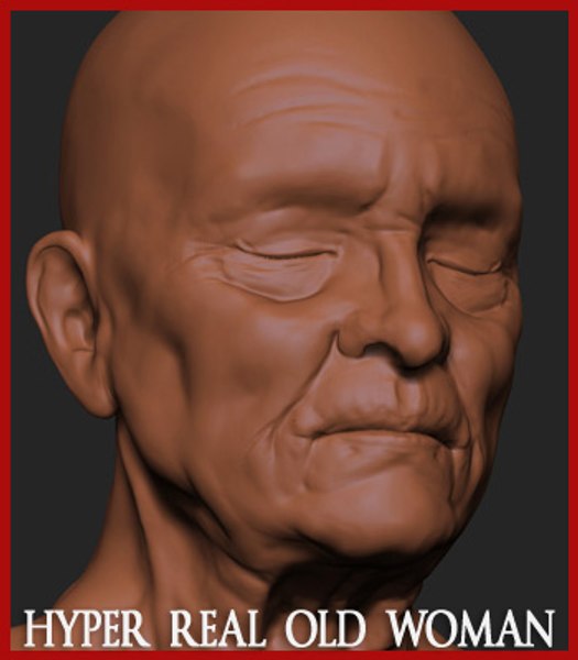 3d model hyper-real old man anatomy