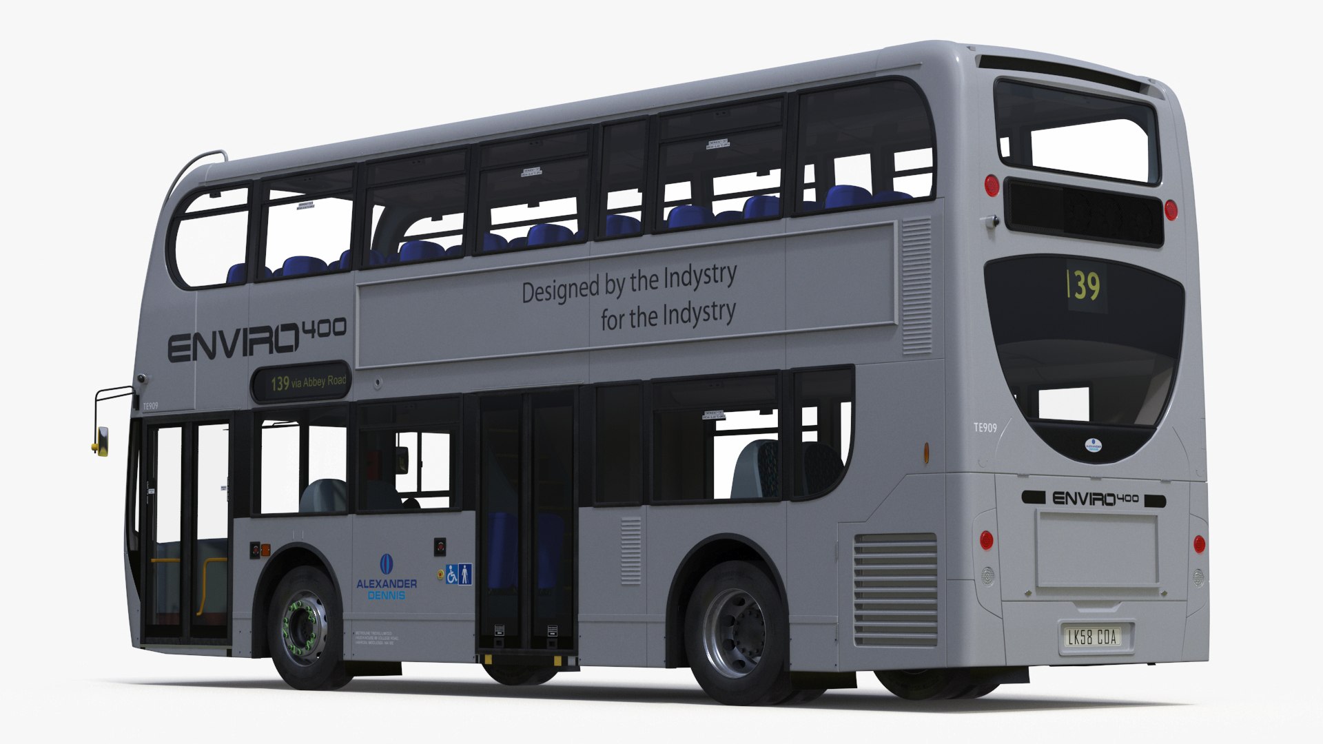 Enviro400 Double Decker Bus Simple Interior 3D - TurboSquid 2279359