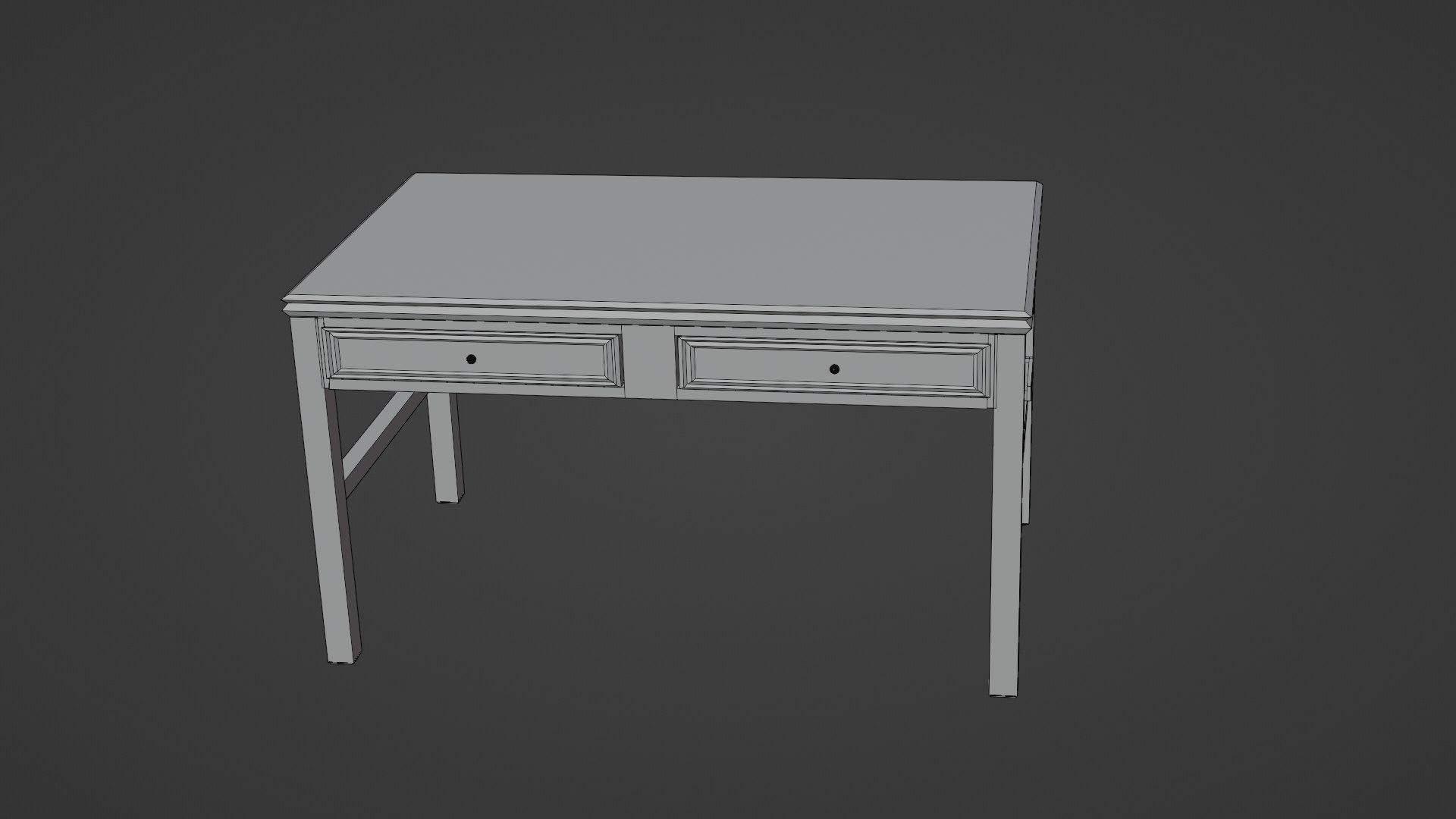 Antique Wood Desk 3D Model - TurboSquid 2257101