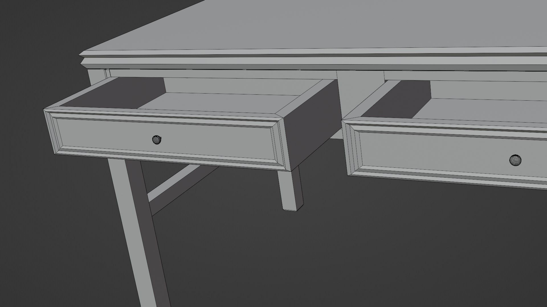 Antique Wood Desk 3D Model - TurboSquid 2257101