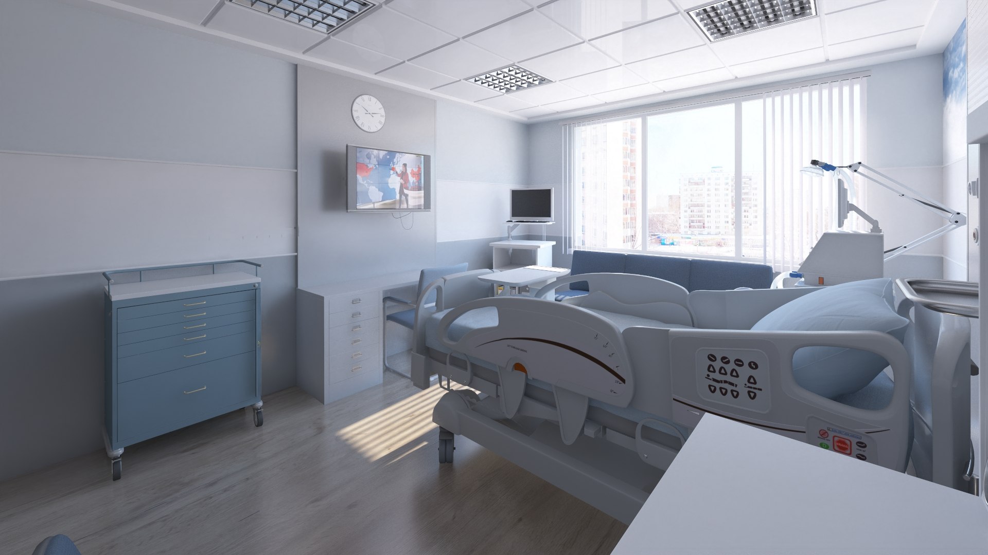 Hospital Patient Ward Room 4 model - TurboSquid 2012629