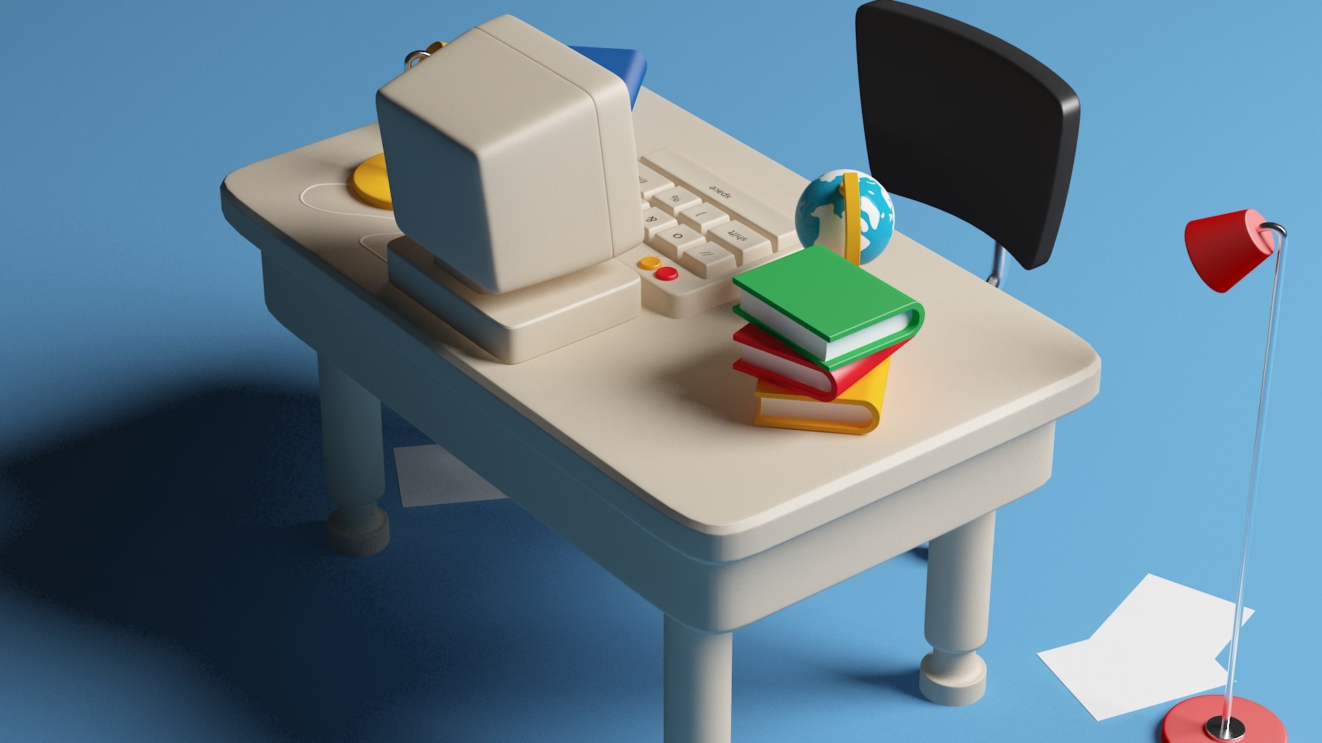 3D Cartoon Office Model - TurboSquid 2028062
