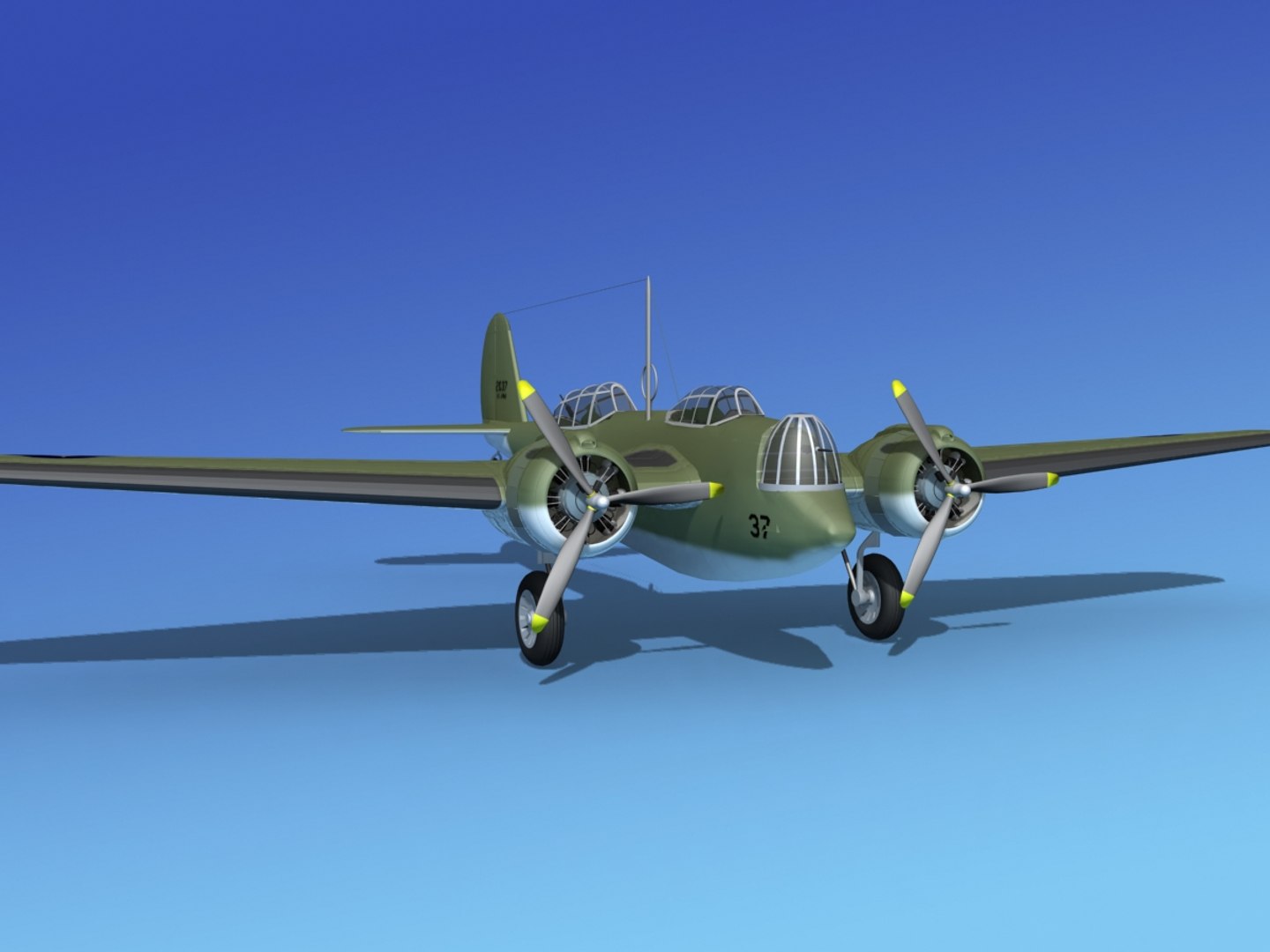 3d Propellers Martin B-10 Bomber Model