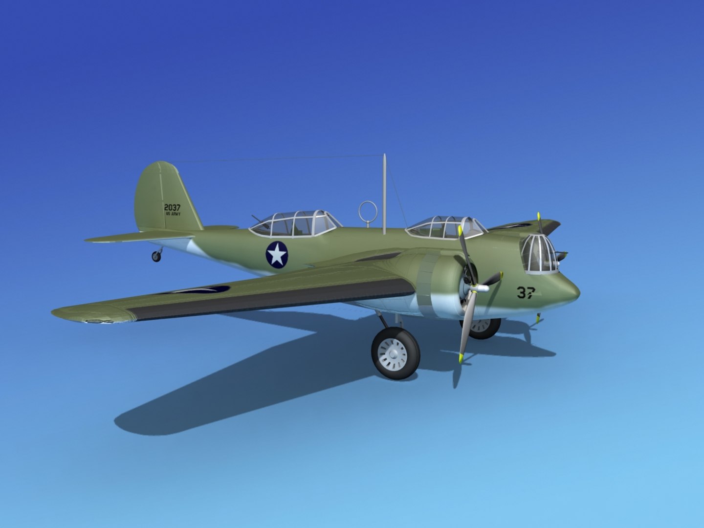 3d Propellers Martin B-10 Bomber Model