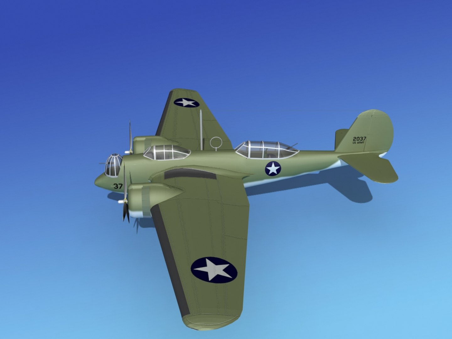 3d Propellers Martin B-10 Bomber Model