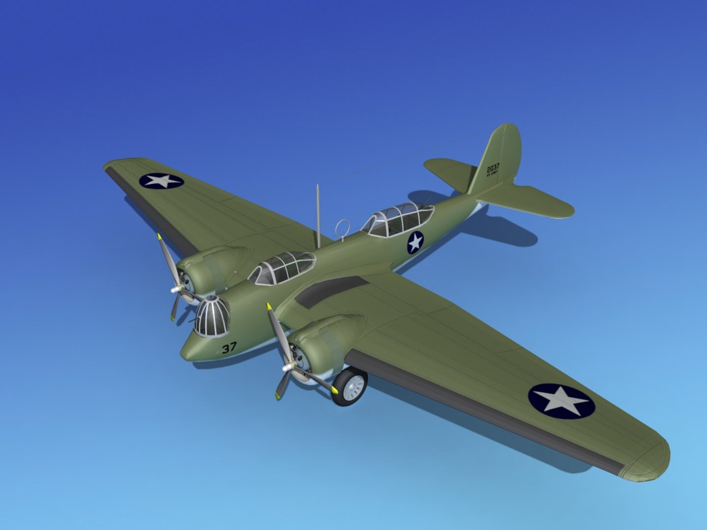 3d Propellers Martin B-10 Bomber Model