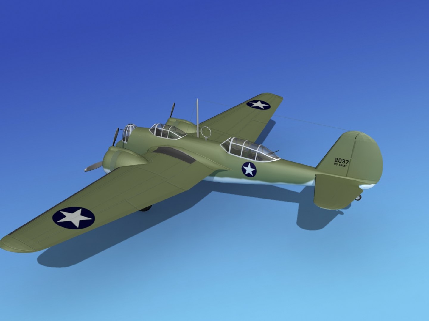 3d Propellers Martin B-10 Bomber Model