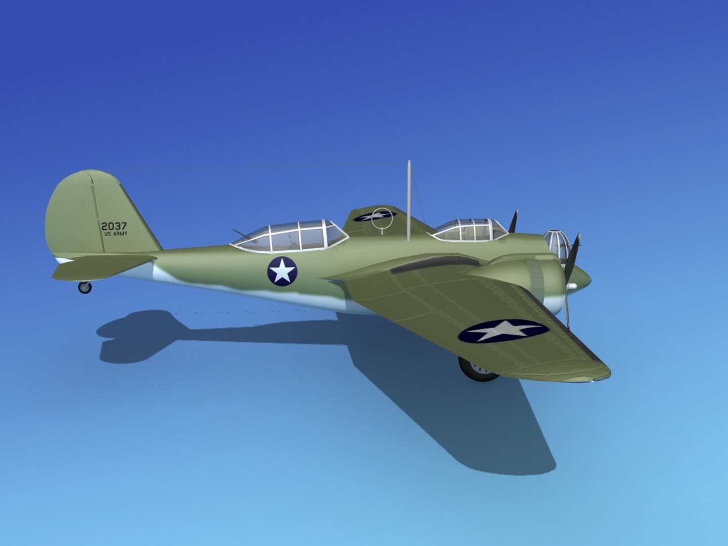 3d Propellers Martin B-10 Bomber Model