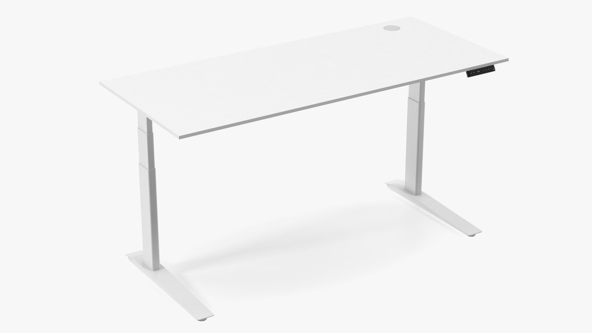 White Standing Desk Workstation 3D model - TurboSquid 2028389
