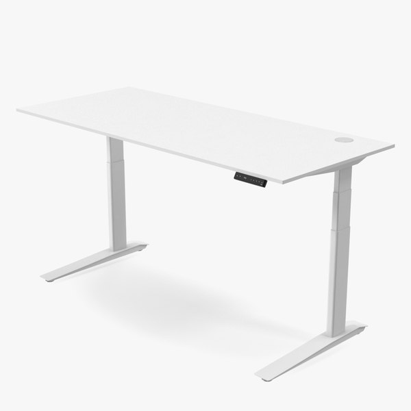 modelo 3d White Standing Desk Workstation - TurboSquid 2028389
