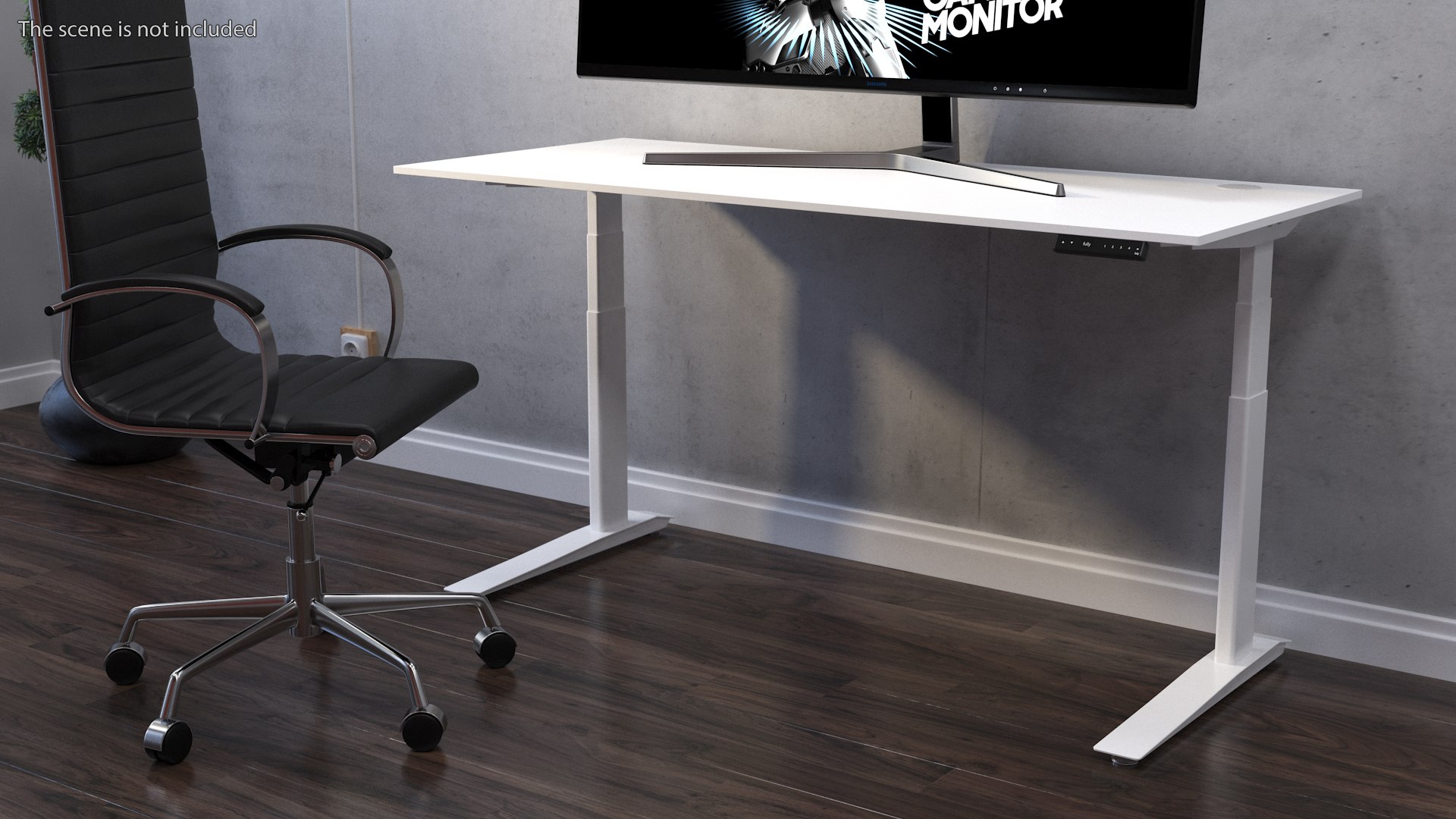 White Standing Desk Workstation 3D Model - TurboSquid 2028389
