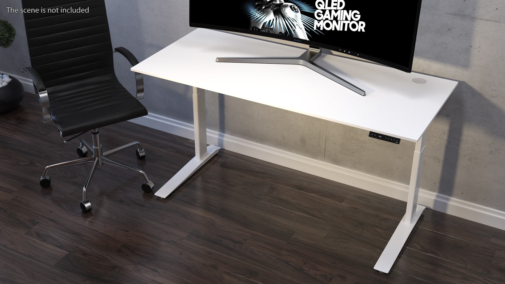 White Standing Desk Workstation 3D Model - TurboSquid 2028389
