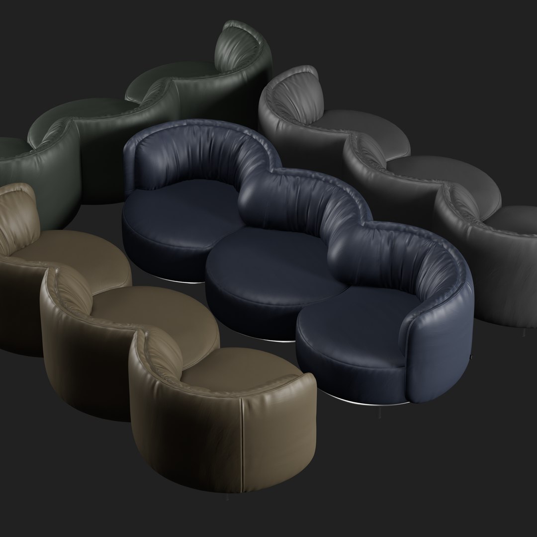 Natuzzi Wave 3 Seater Sofa By Nika Zupanc 3D Model - TurboSquid 1753978