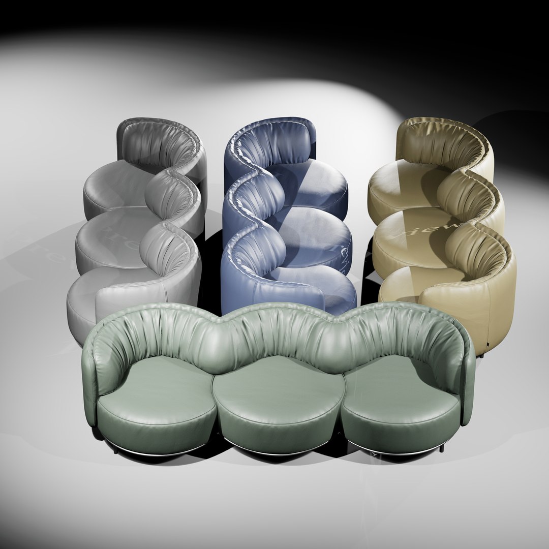 Natuzzi Wave 3 Seater Sofa By Nika Zupanc 3D Model - TurboSquid 1753978