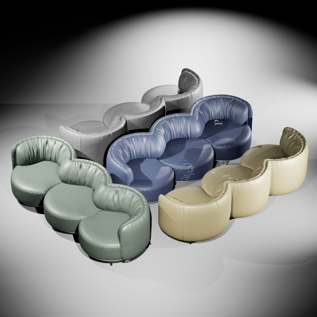 Natuzzi Wave 3 Seater Sofa By Nika Zupanc 3D Model - TurboSquid 1753978