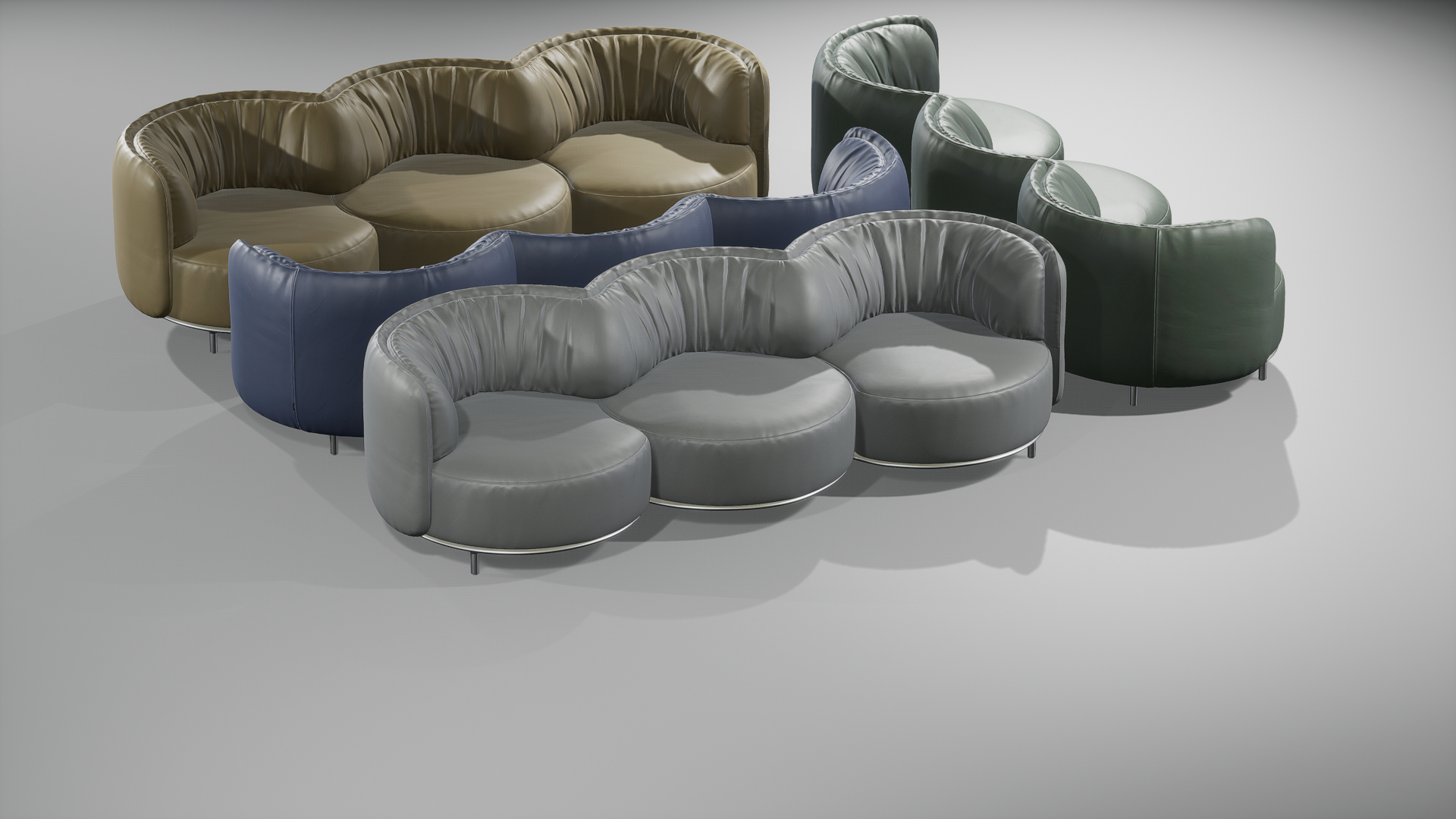 Natuzzi Wave 3 Seater Sofa By Nika Zupanc 3D Model - TurboSquid 1753978