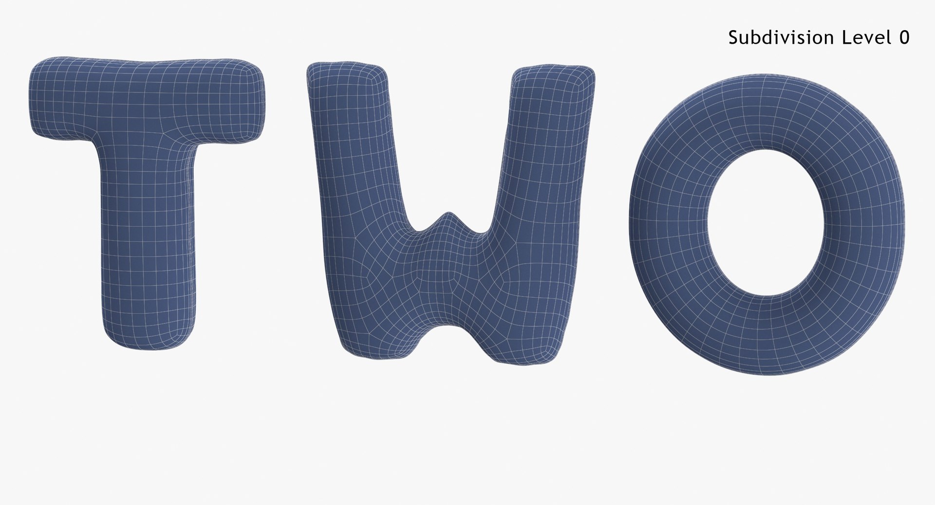 Foil Baloon Words Two Gold 3D Model - TurboSquid 1747537