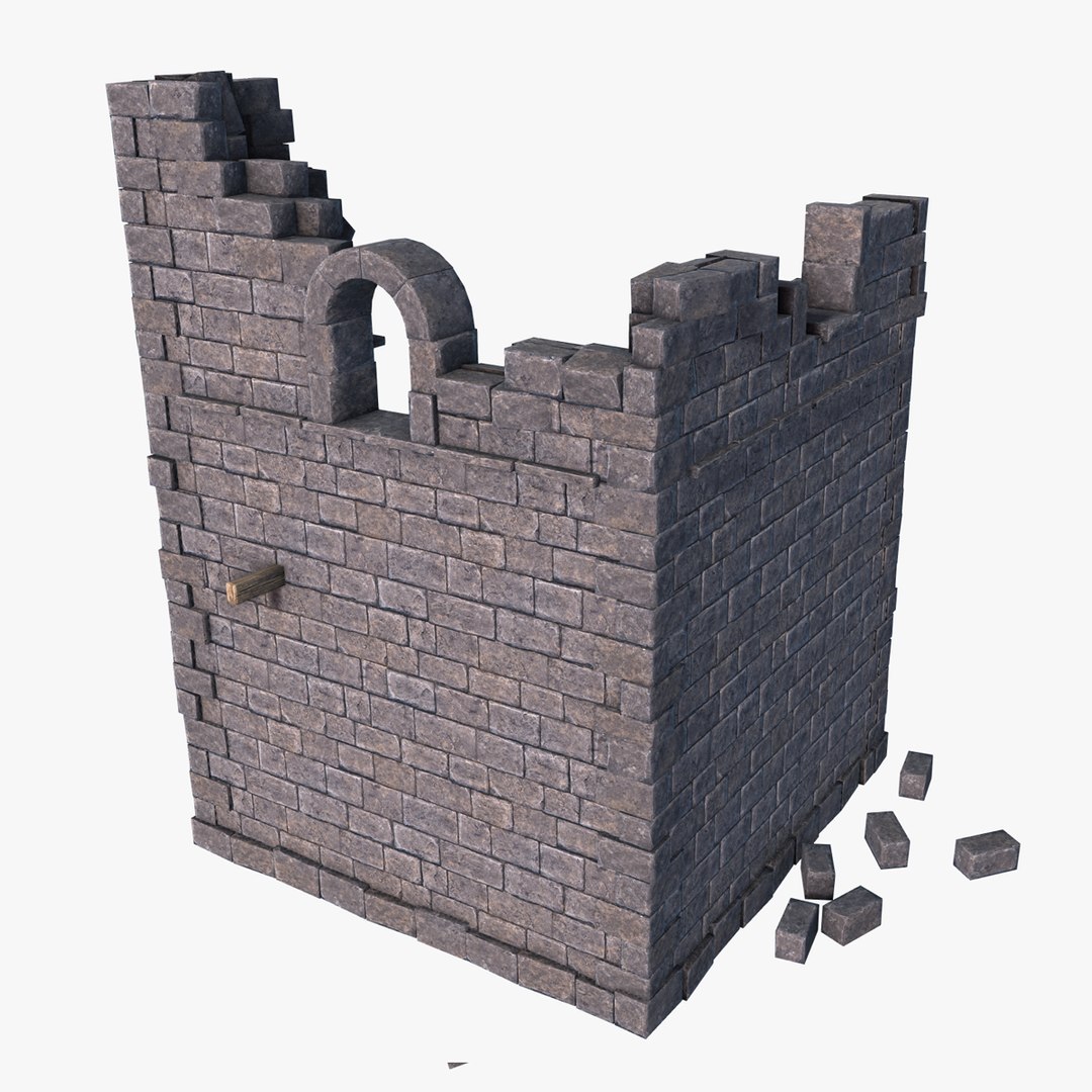 3d old tower ruins