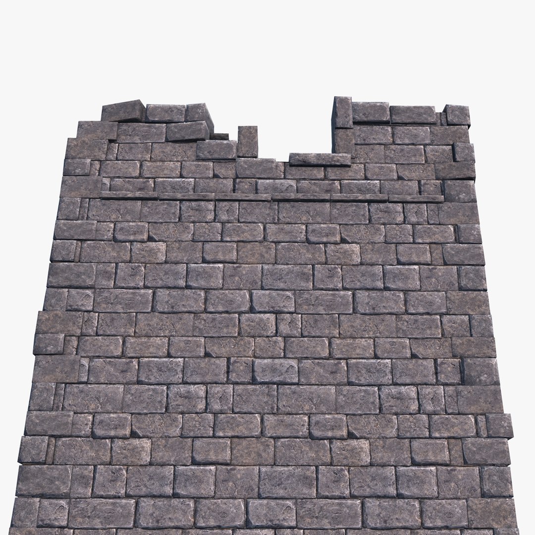 3d old tower ruins