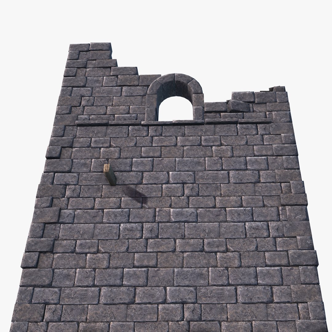 3d old tower ruins