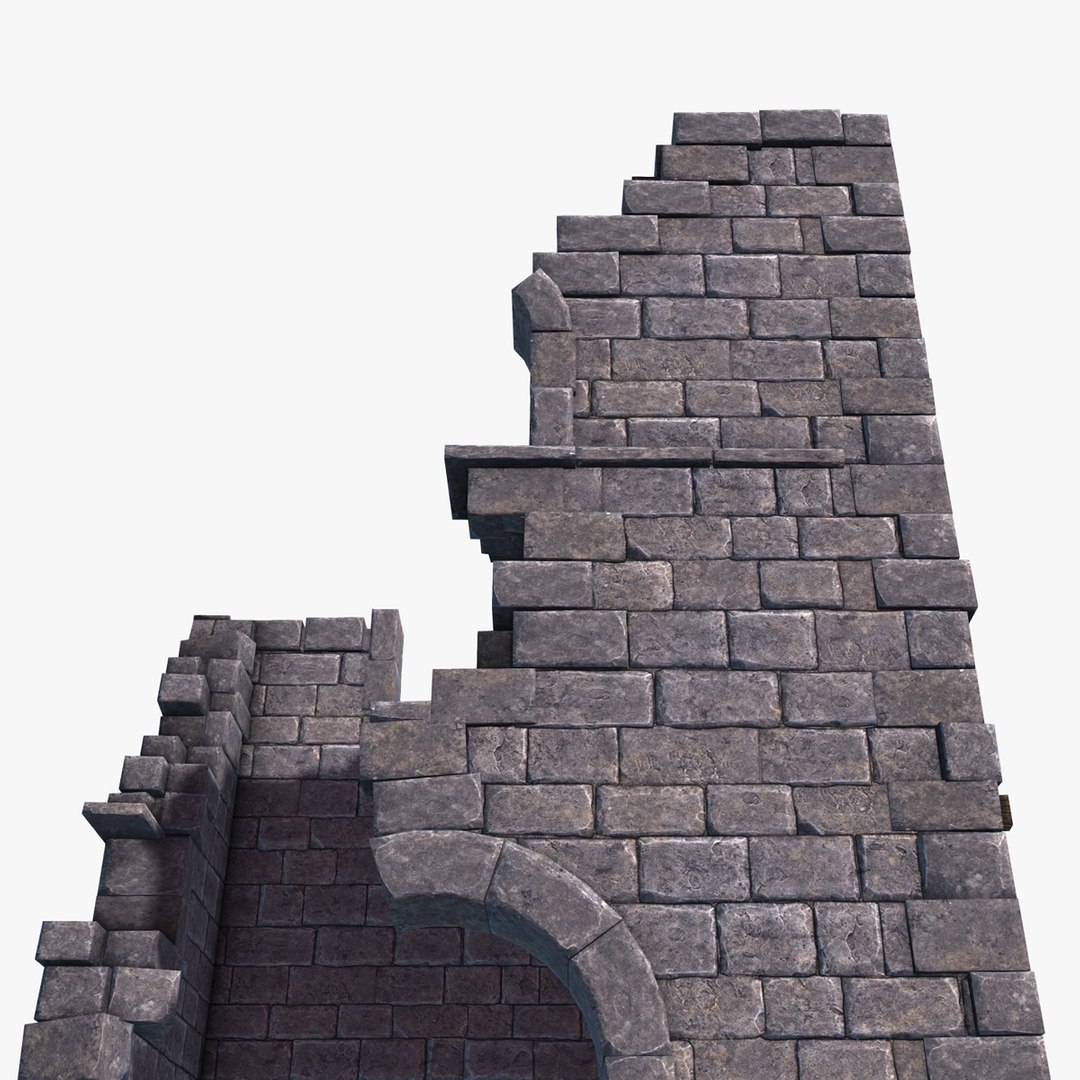 3d old tower ruins
