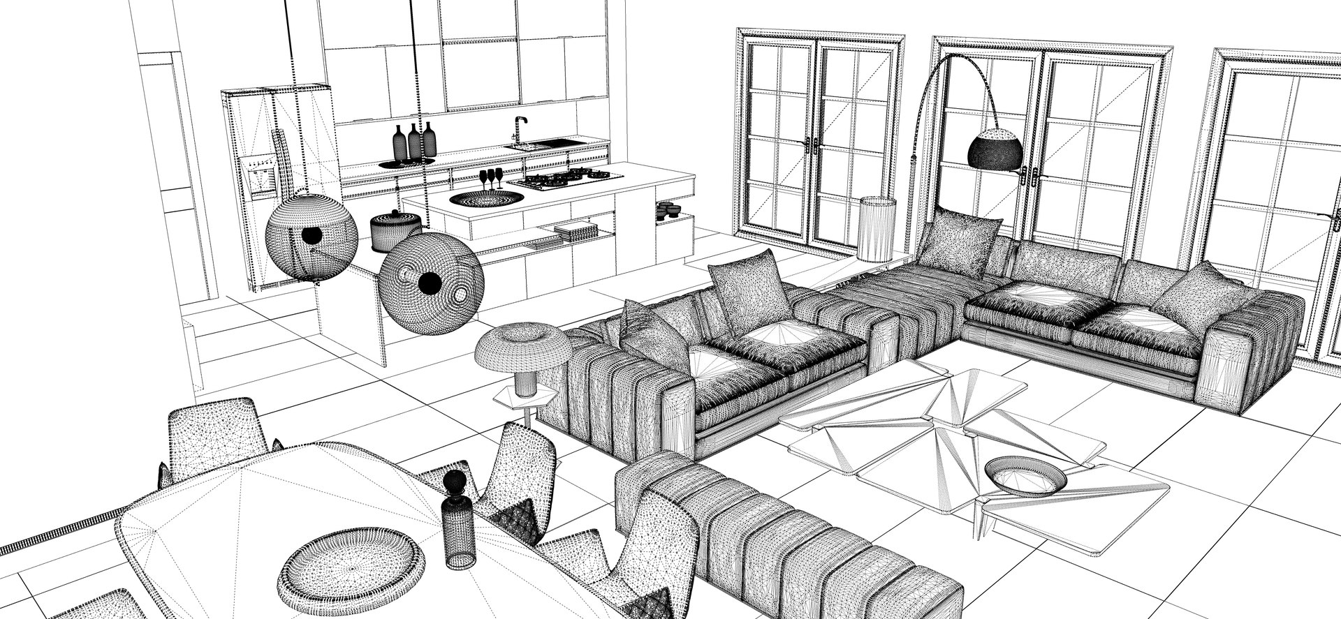 Beautiful Living Room 3D Model - TurboSquid 1830638