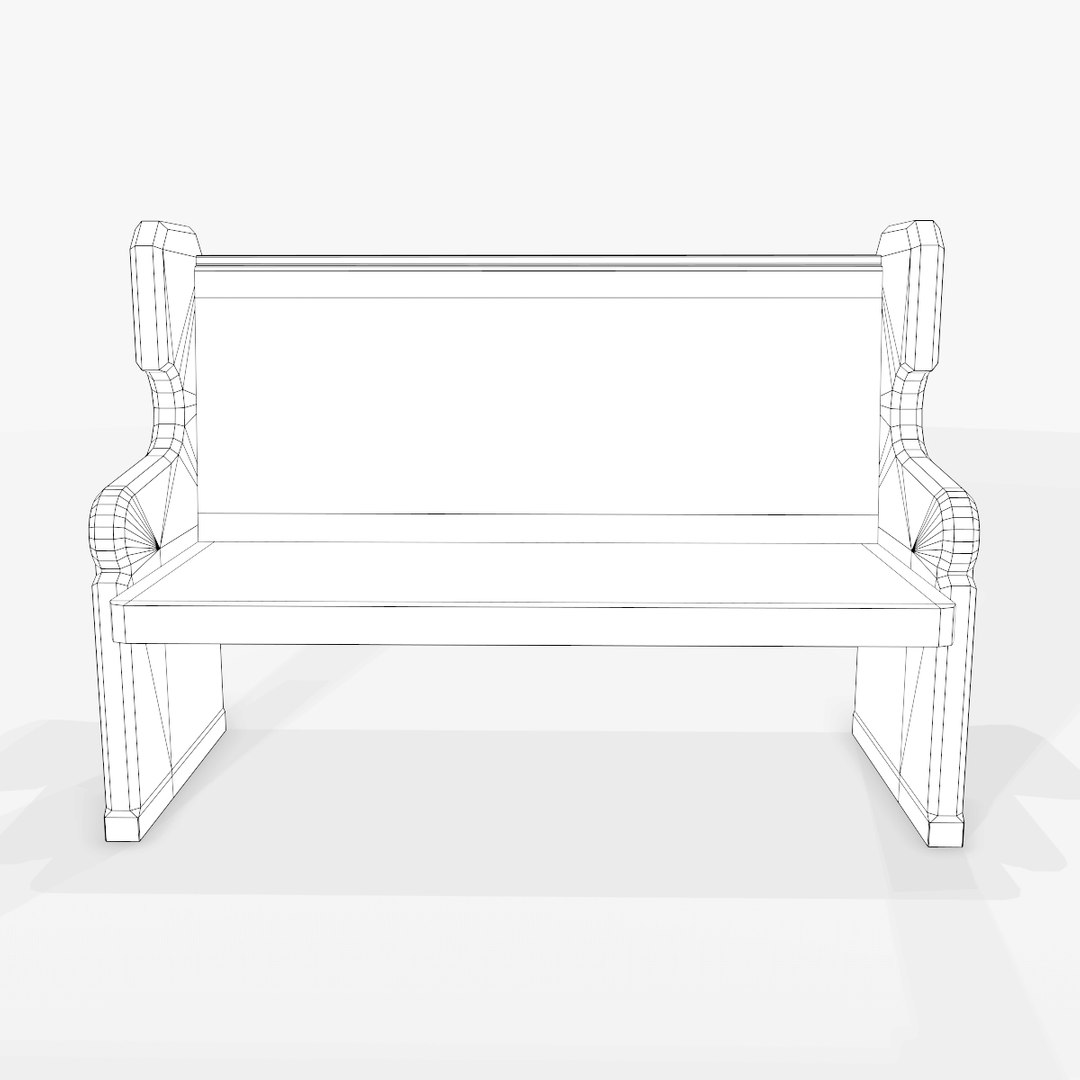 3D Church Bench - TurboSquid 1557021