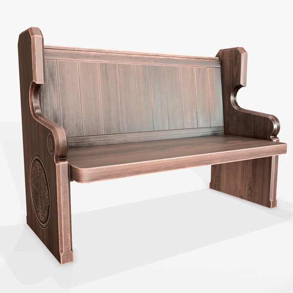 3d model church bench