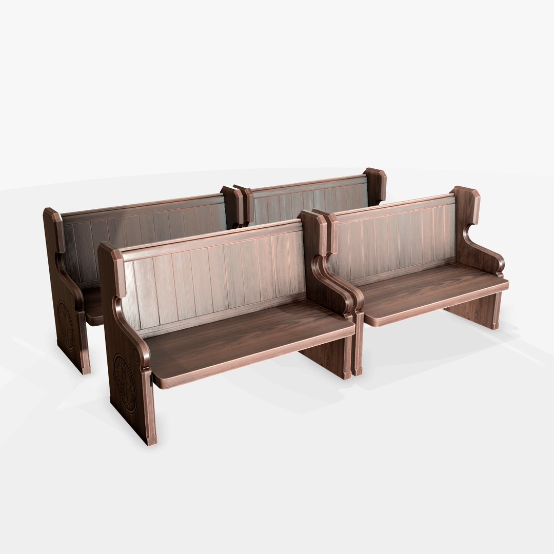 3D Church Bench - TurboSquid 1557021