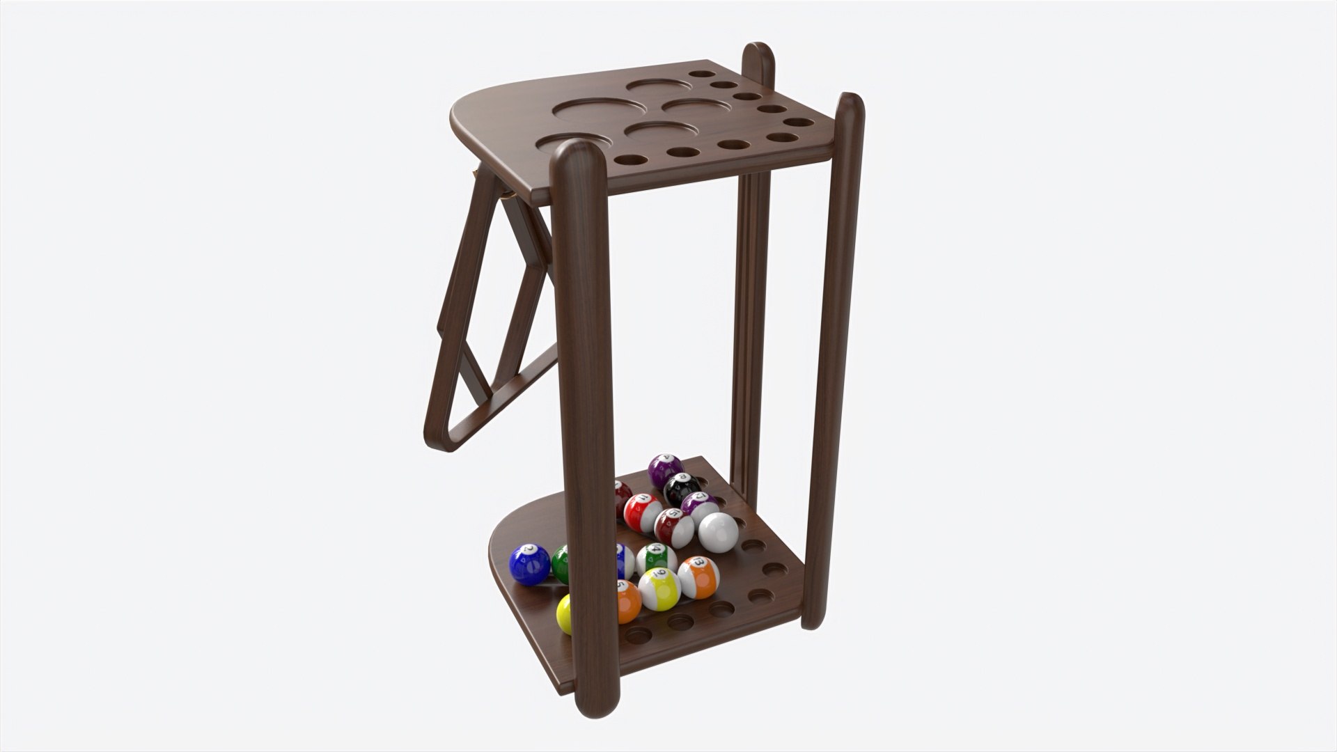 Billiard 10 Cue Corner Floor Rack Dark Model - TurboSquid 2073614