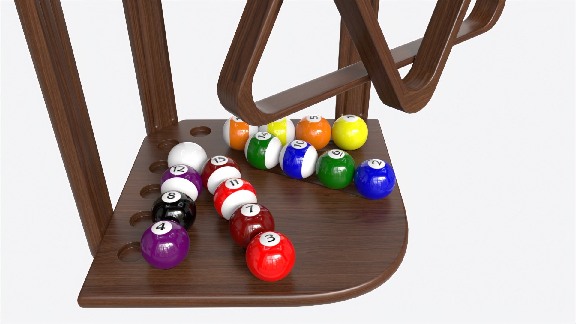 Billiard 10 Cue Corner Floor Rack Dark Model - TurboSquid 2073614