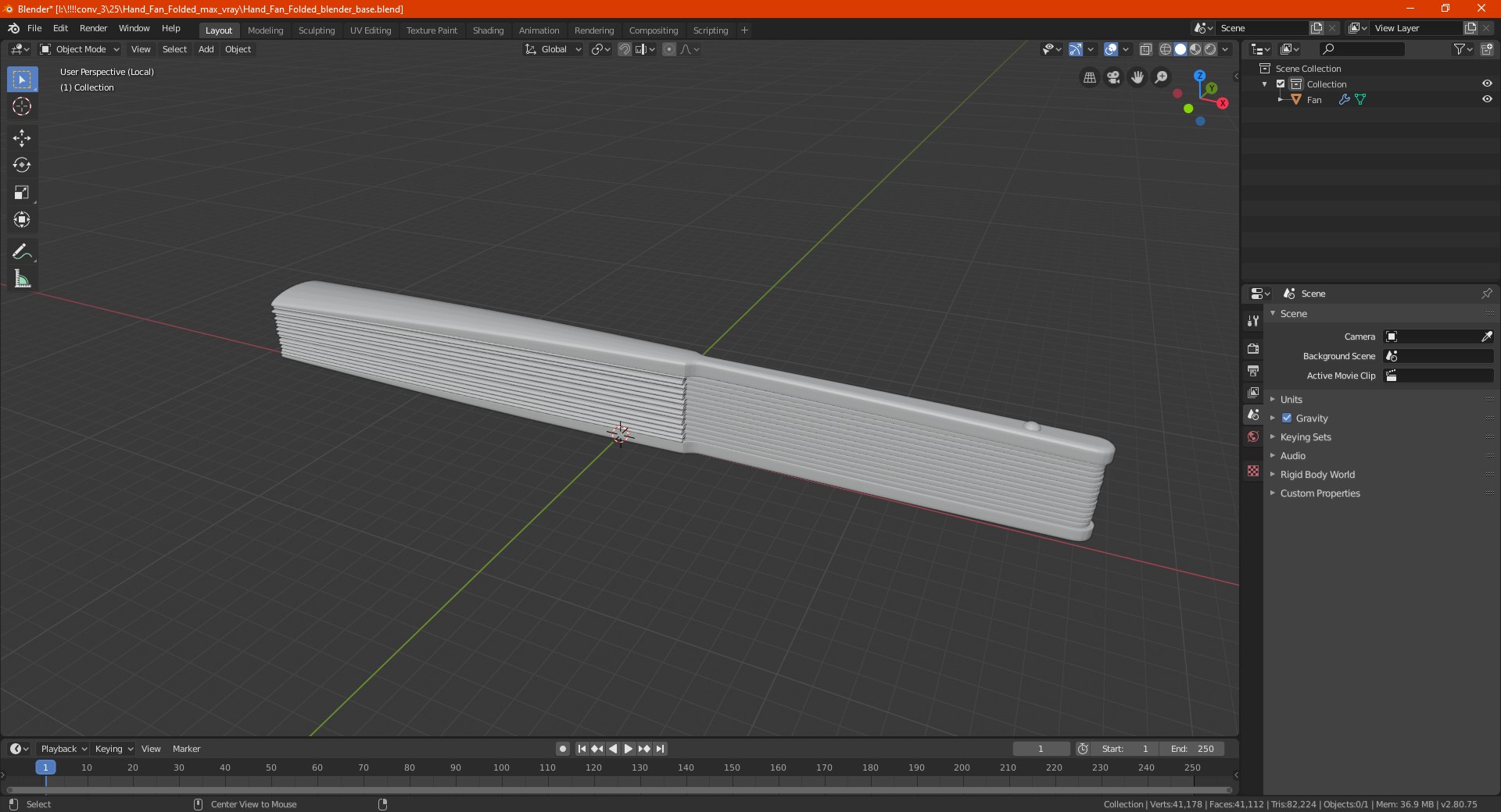 Traditional Chinese Fan Folded 3D Model - TurboSquid 1821599