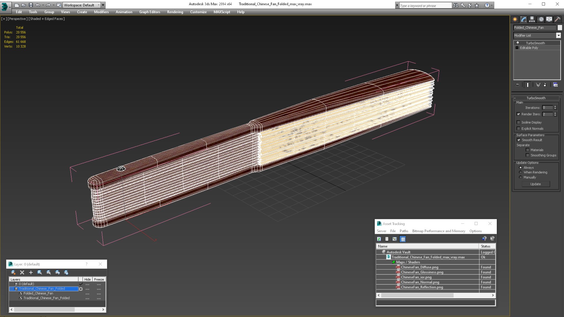 Traditional Chinese Fan Folded 3D Model - TurboSquid 1821599