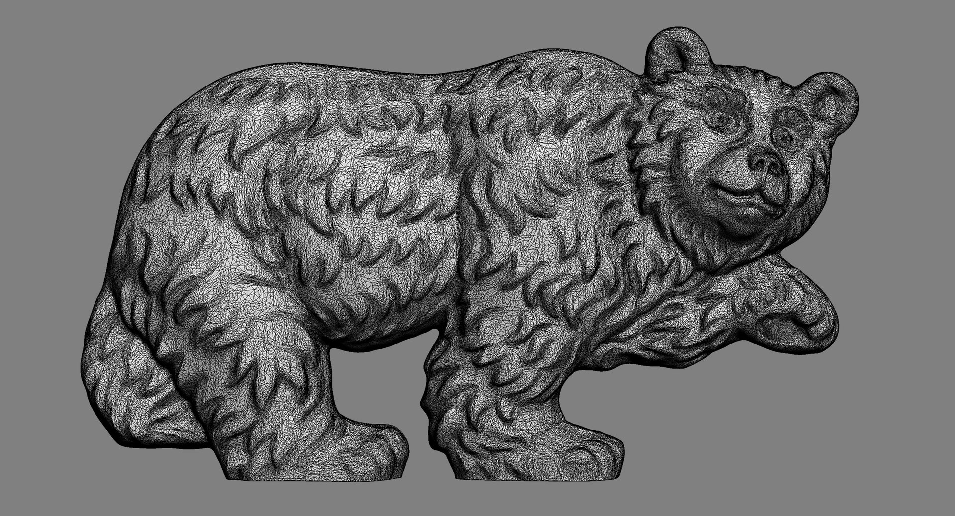 Walking Bears Relief Sculpture 3d Model