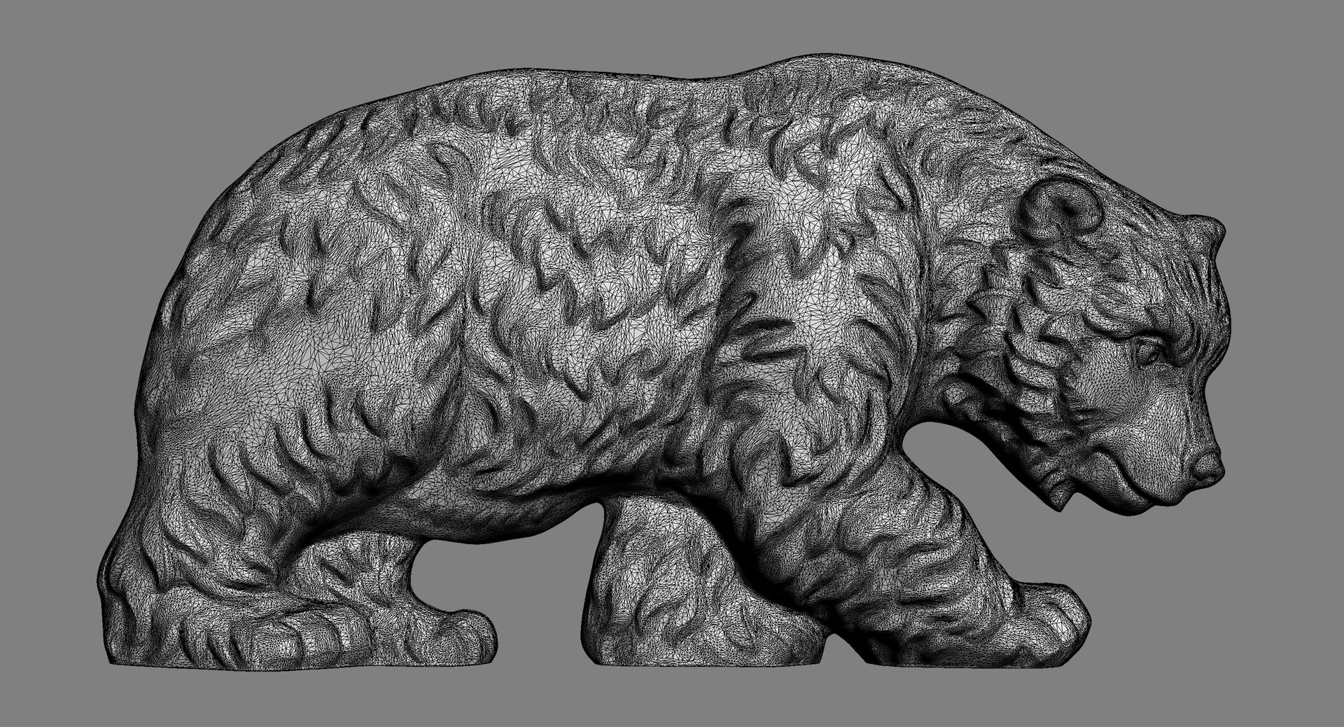 Walking Bears Relief Sculpture 3d Model