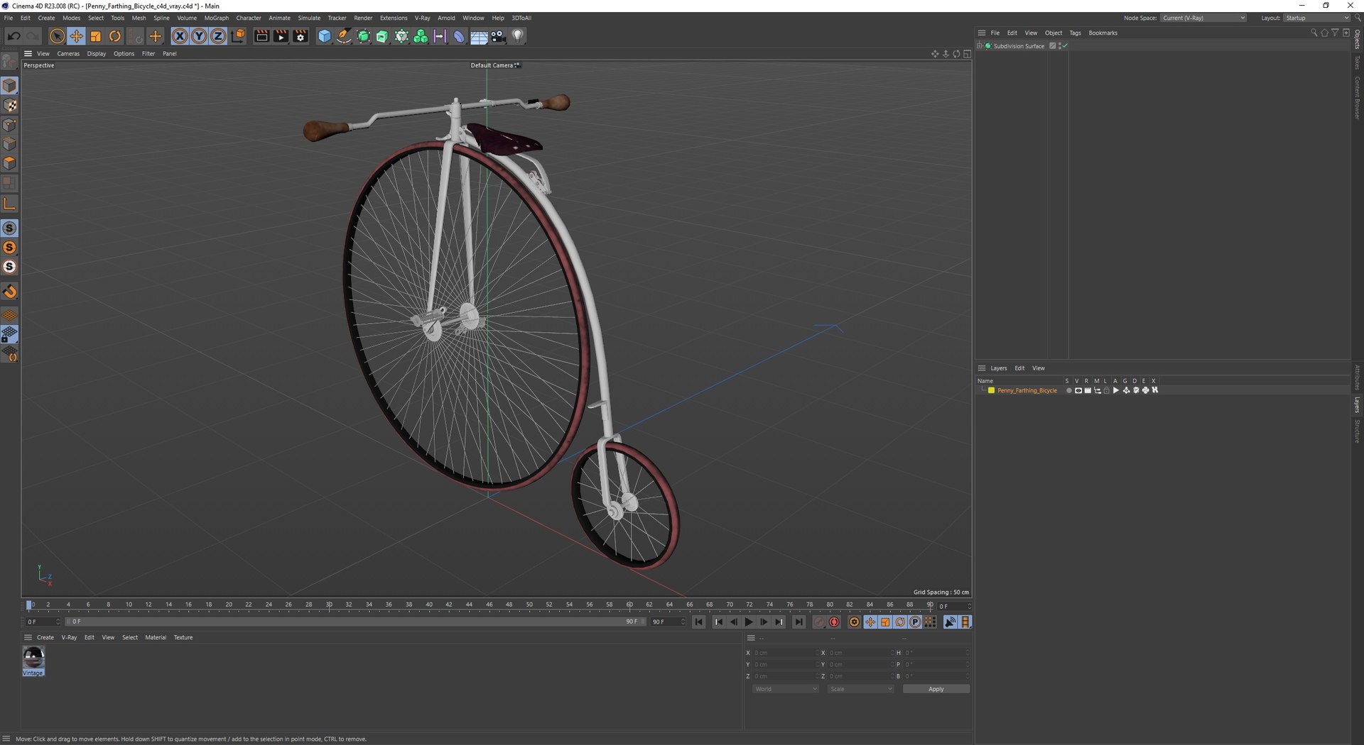 Penny Farthing Bicycle 3D Model - TurboSquid 2326765